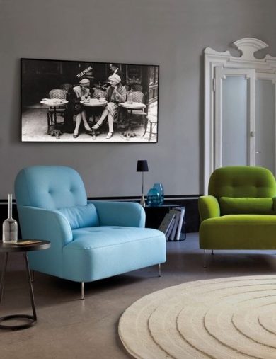 Idee di soggiorno con pareti grigie