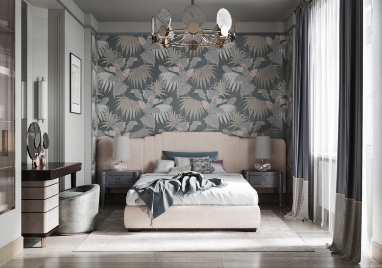 Idee di rosa antico per le pareti della camera da letto